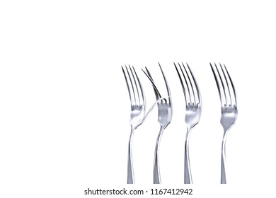 Three Normal One Bent Fork Row Stock Photo (Edit Now) 1167412954