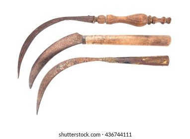 Three Old Rusty Sickle Isolated On Stock Photo 436744111 | Shutterstock