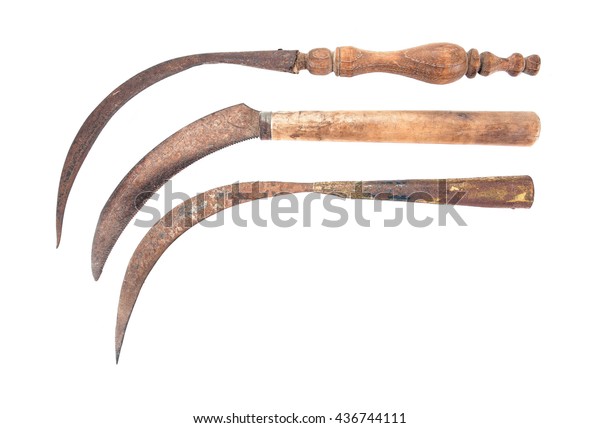 Three Old Rusty Sickle Isolated On Stock Photo 436744111 | Shutterstock