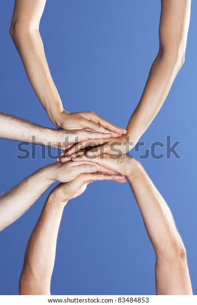 Three Persons Put Their Palms Together Stock Photo 83484853 | Shutterstock