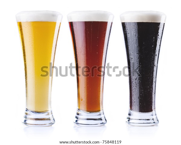 Three Pints Beer Three Different Colors Stock Photo (Edit Now) 75848119