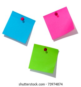 Three Postit Notes Over White Background Stock Photo 73974874 ...