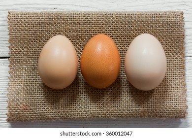 Three Raw Eggs Their Shells Lined Stock Photo 360012047 | Shutterstock