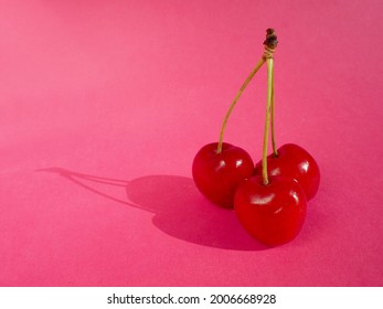 Three Red Cherries Shadow Lying On Stock Photo 2006668928 | Shutterstock