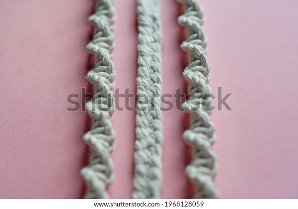 Three Ribbons Woven Using Macrame Technique Stock Photo 1968128059 ...
