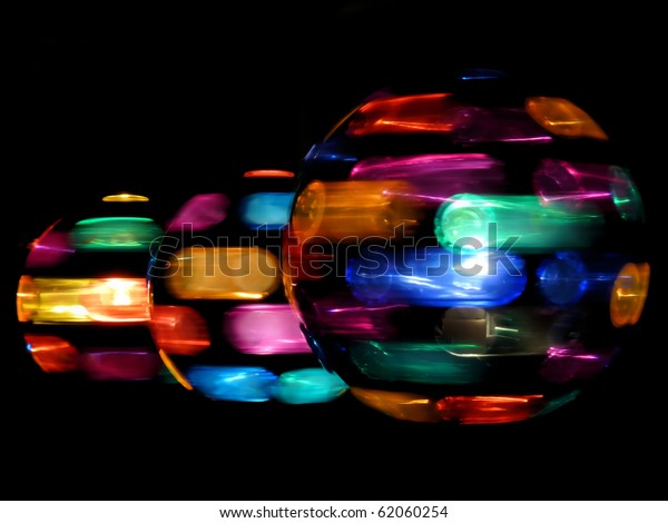 Three Rotating Disco Lightballs Row On Stock Photo (Edit Now) 62060254