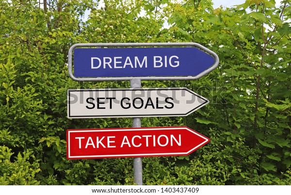 Three Signs Arrow Pointing Same Direction Stock Photo 1403437409 ...