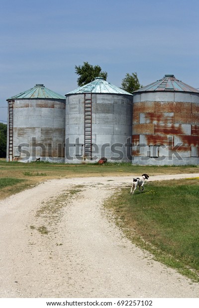 Three Silos Stock Photo 692257102 | Shutterstock