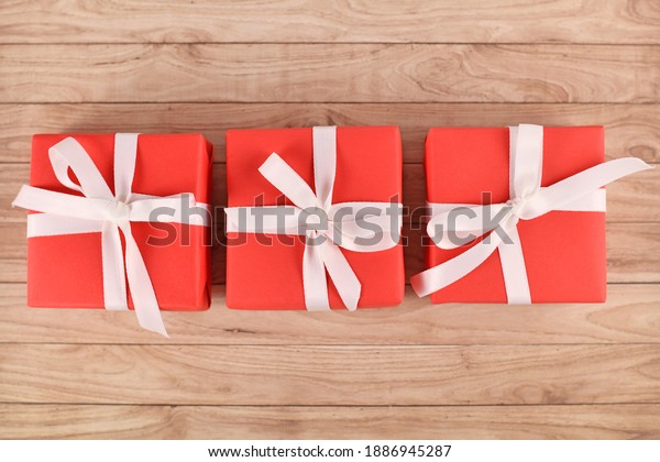 Three Small Red Gift Boxes White Stock Photo 1886945287 | Shutterstock