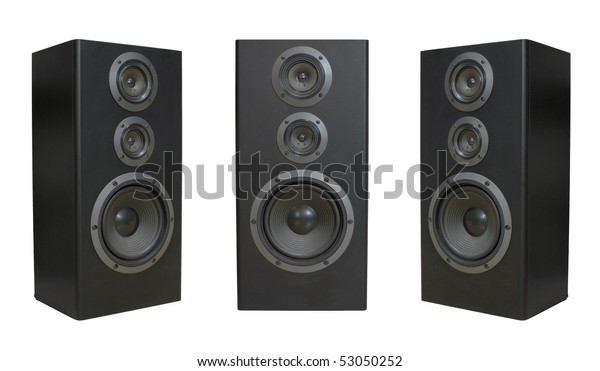 Three Speaker Side Front View Isolated Stock Photo (Edit Now) 53050252