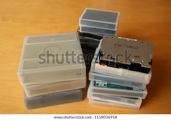 Three Stacks Backup Tapes Different Formats Stock Photo 1158036958 ...
