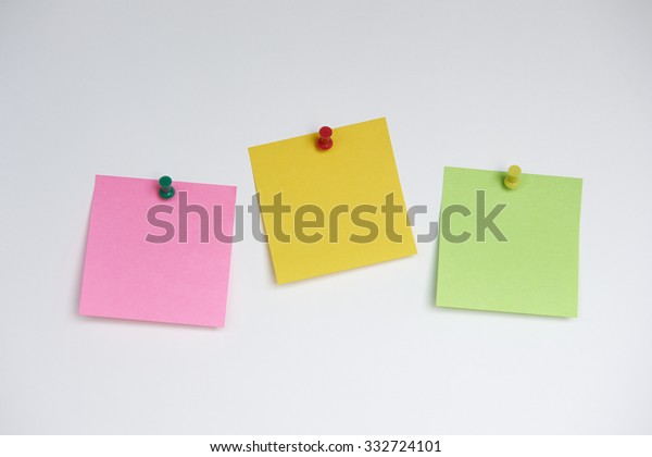 Three Sticky Notes Push Pins On Stock Photo 332724101 | Shutterstock