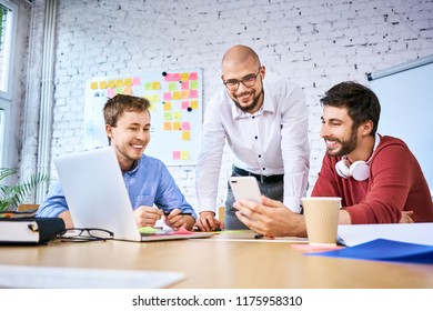 Three Students Looking Phone While Studying Stock Photo 1175958310 ...