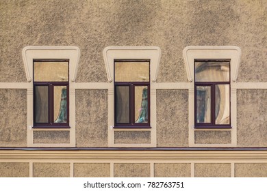 Three Windows Row On Facade Urban Stock Photo 782763751 | Shutterstock