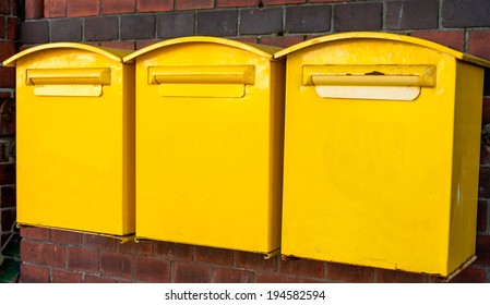 Three Yellow Mailboxes Stock Photo 194582594 | Shutterstock