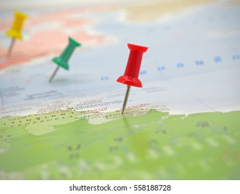 Thumbtack Map Stock Photo (Edit Now) 558188728