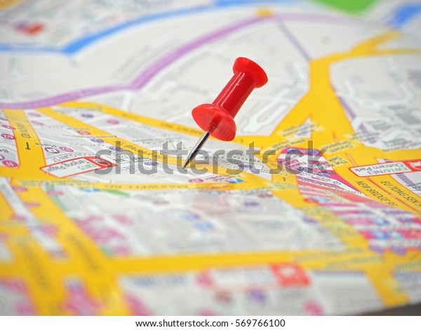 Thumbtack Map Stock Photo 569766100 | Shutterstock