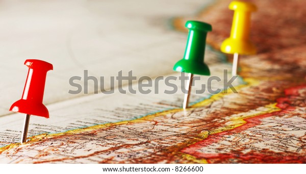 Thumbtack Map Closeup Stock Photo 8266600 | Shutterstock