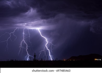 Thunderstorm Lightning Stock Photo 697485463 | Shutterstock