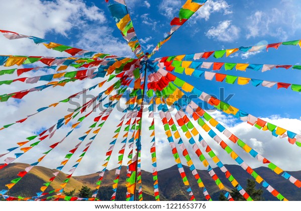 Tibetan Buddhist Flags Mountain Eastern Tibet Stock Photo (Edit Now ...