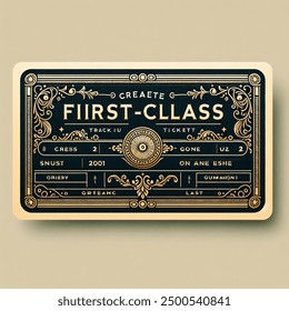 Ticket First Class Train Elegant Minimal AI-generated image 2500541485 ...