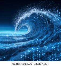 Realistic Style Powerful Tidal Wave Numbers AI-generated image ...