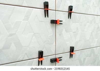 Tile Leveling System Laying Ceramic Tiles Stock Photo 2198312145 ...