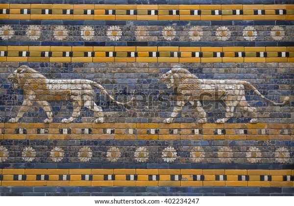 Tiles Pattern Babylons Ishtar Gate Inside Stock Photo (Edit Now) 402234247