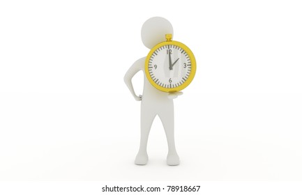 3d People Human Character Person Clock Stock Illustration 95881120 ...