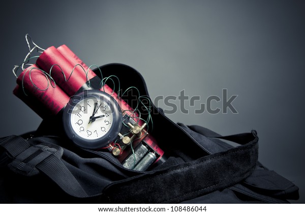 Time Bomb Backpack Representing Terrorist Attack Stock Photo (Edit Now ...
