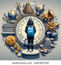Timekeeper Symbolizes Comprehensive Knowledge Panoramic Scene AI ...