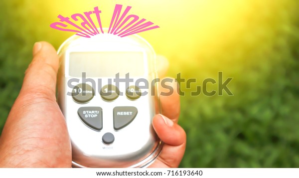 Timer Hand Wording Start Now On Stock Photo 716193640 | Shutterstock