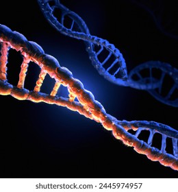 3d Image Dna Blue Deoxyribonucleic Acid Imagen generada por IA ...