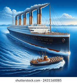 Line Sketch Titanic Front View AI-generated image 2542613007 | Shutterstock