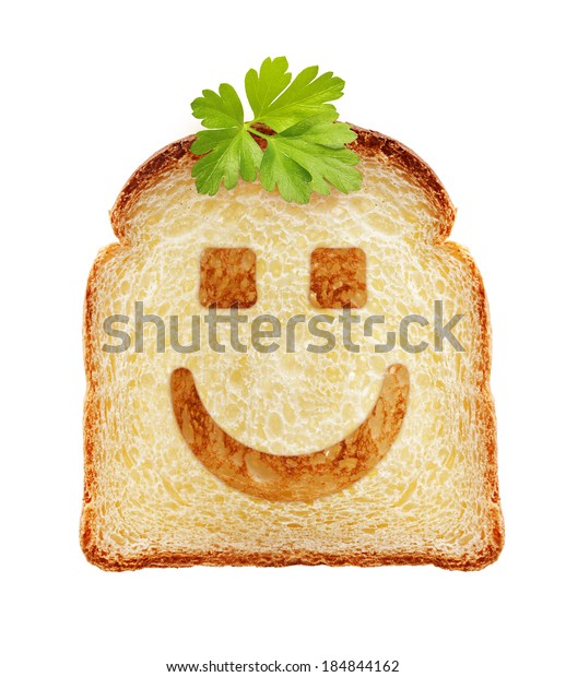 Toast Isolated Bread Slice Smiley Face Stock Photo 184844162 | Shutterstock