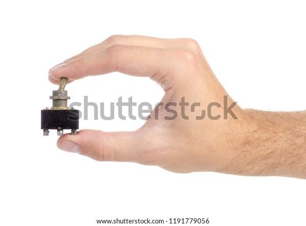 Toggle Switch Electric Hand On White Stock Photo (Edit Now) 1191779056