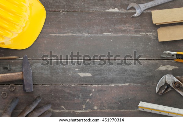 Tools On Construction Site Table Work Stock Photo 451970314 | Shutterstock