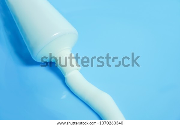 Toothpaste Light Blue Background Stock Photo 1070260340 | Shutterstock
