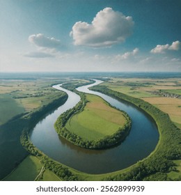 Aerial Perspective River Shaped Like Human AI-generated image ...
