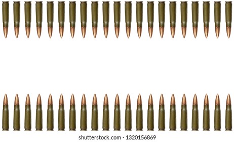 Rifle Bullets Frame On White Background Stock Photo 289535888 ...