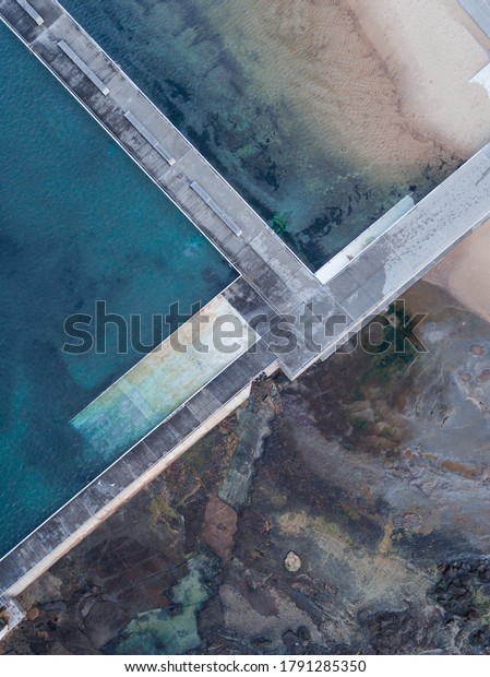 Top Down View Merewether Ocean Pool Stock Photo 1791285350 | Shutterstock