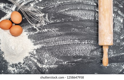 Top View Baking Header On Black Stock Photo (Edit Now) 1260383047