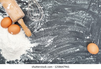 Bake Dough Recipe Ingredients Eggs Flour Stock Photo 1310917574 ...