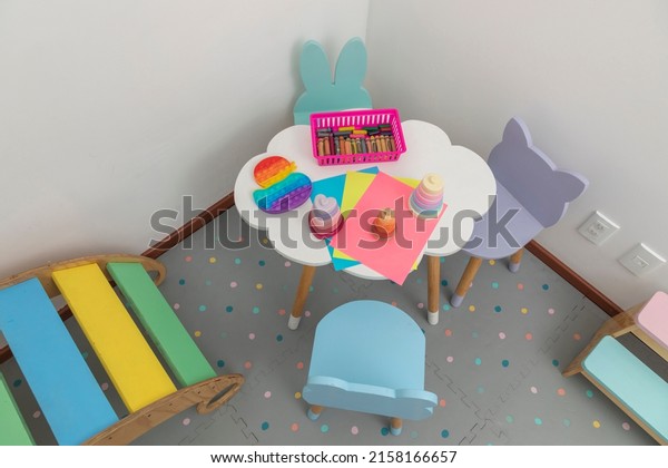 Top View Childrens Work Table Pediatric Stock Photo 2158166657 ...