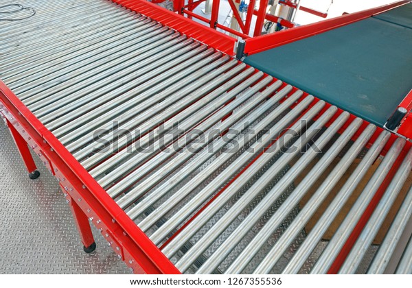 Top View Conveyor Rollers Sorting Shipping Stock Photo 1267355536 ...