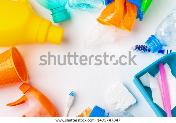 Top View Different Garbage Materials Recycling Stock Photo 1495747847 ...