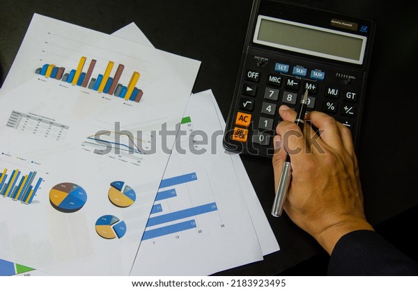 Top View Document Chart Analysis Diagram Stock Photo 2183923495 ...