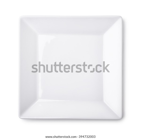 Top View Empty Square Plate Isolated Stock Photo (Edit Now) 394732003