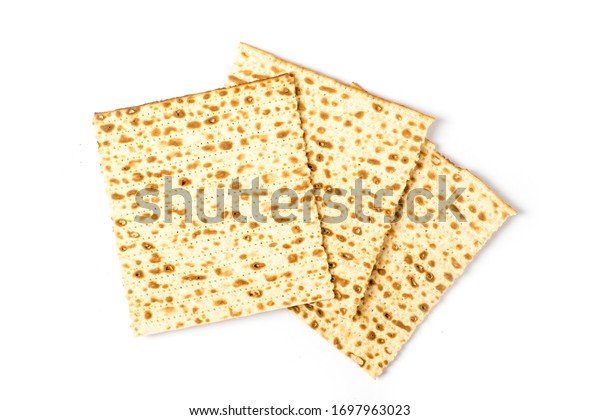 Top View Flatbread Matzo Isolated On Stock Photo 1697963023 | Shutterstock