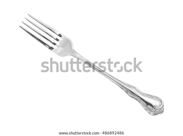 Top View Generic Metal Fork Isolated Stock Photo (Edit Now) 486892486